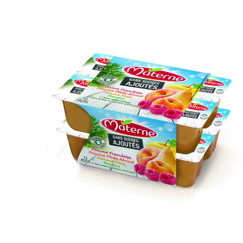 Grossiste Compote multi-fruits sans sucres ajoutés 12x1000g - MATERNE
