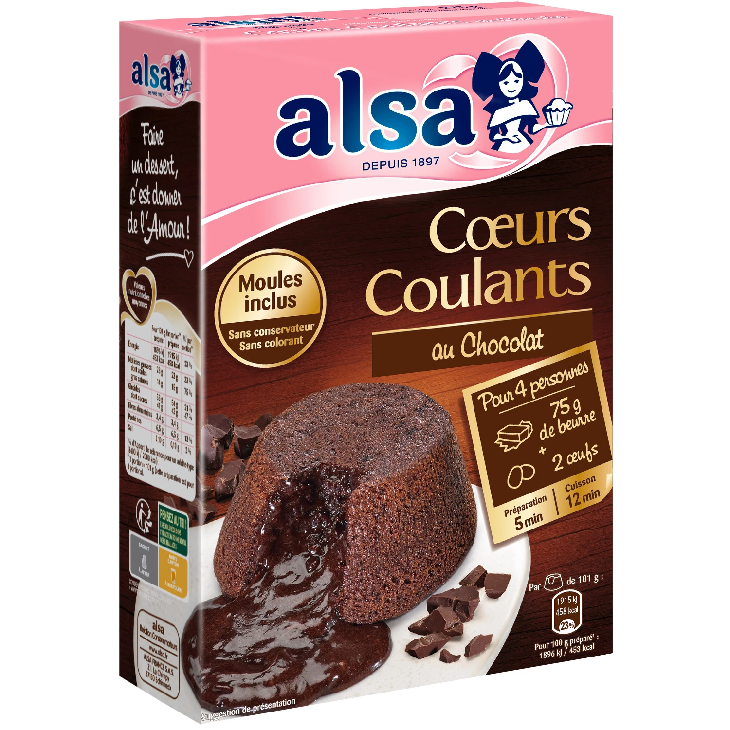 Grossiste Préparation pour Coeur coulant chocolat 275g - ALSA