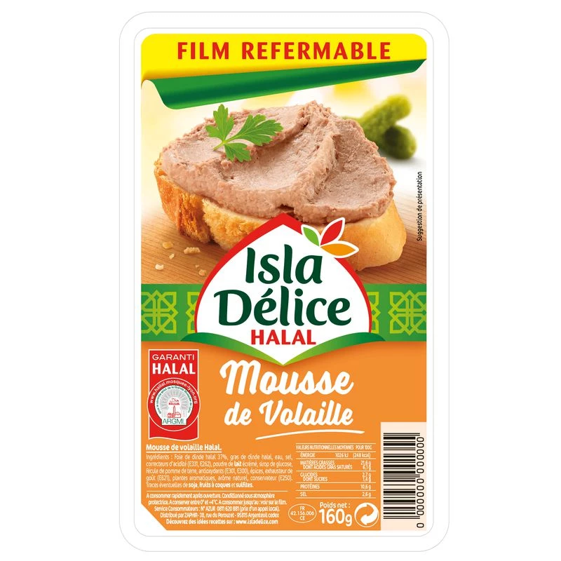 Grossiste Pate Foi.volail.tr Halal 160g