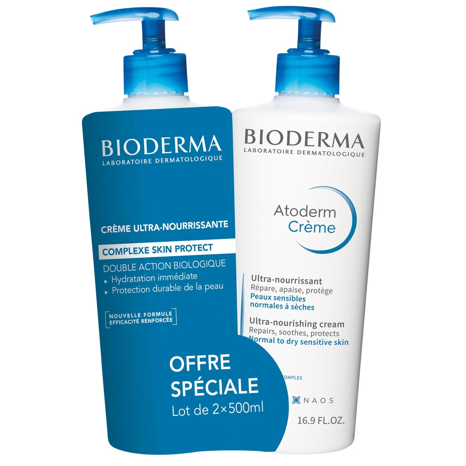 超滋养身体霜中性至干性敏感皮肤 Atoderm 霜 2x500ml - Bioderma 贝德玛 批发商