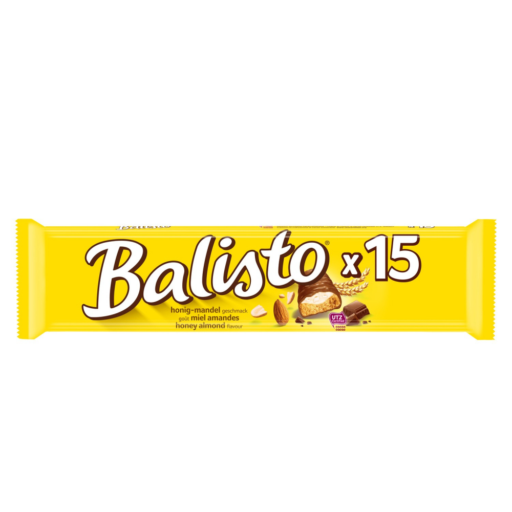 Grossiste Barres chocolatées crème au lait et miel amandes 18;5g - BALISTO