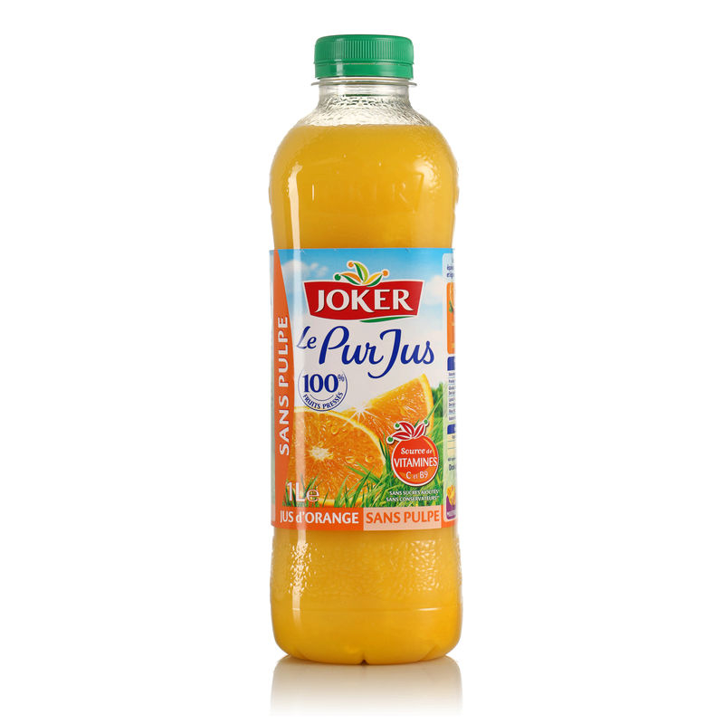 Grossiste Pur jus d'orange sans pulpe 1L - JOKER