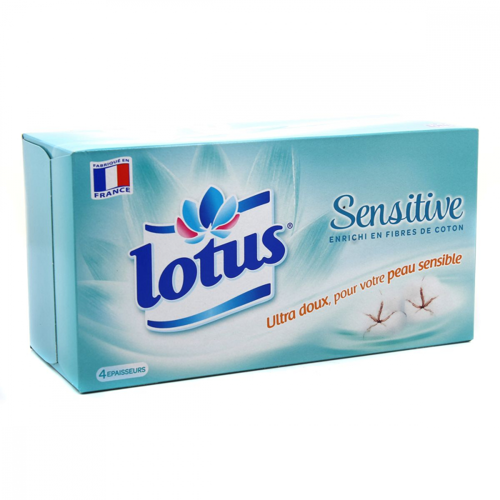 Grossiste Mouchoirs Sensitive X80 - LOTUS