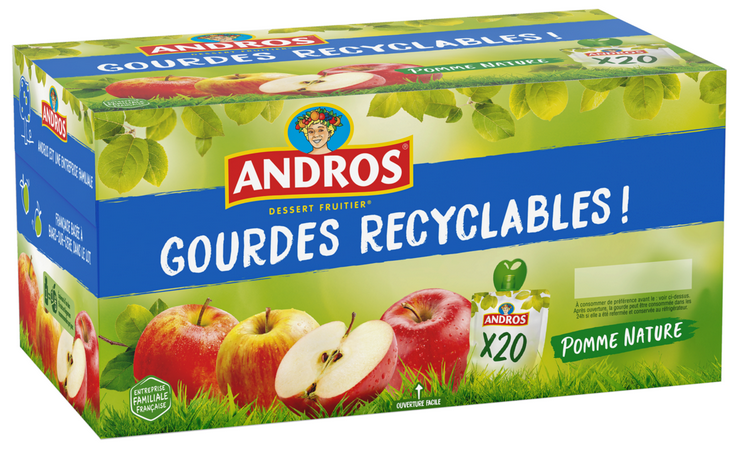 Gourdes pomme nature 20 gourdes 20x90g - ANDROS wholesaler