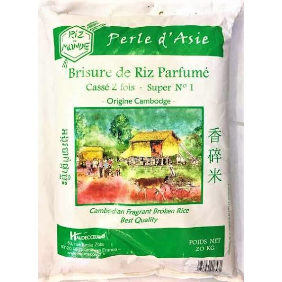 Grossiste Brisure de riz parfumé Cambodge super n°1 cassé 2 fois 20kg - RIZ DU MONDE